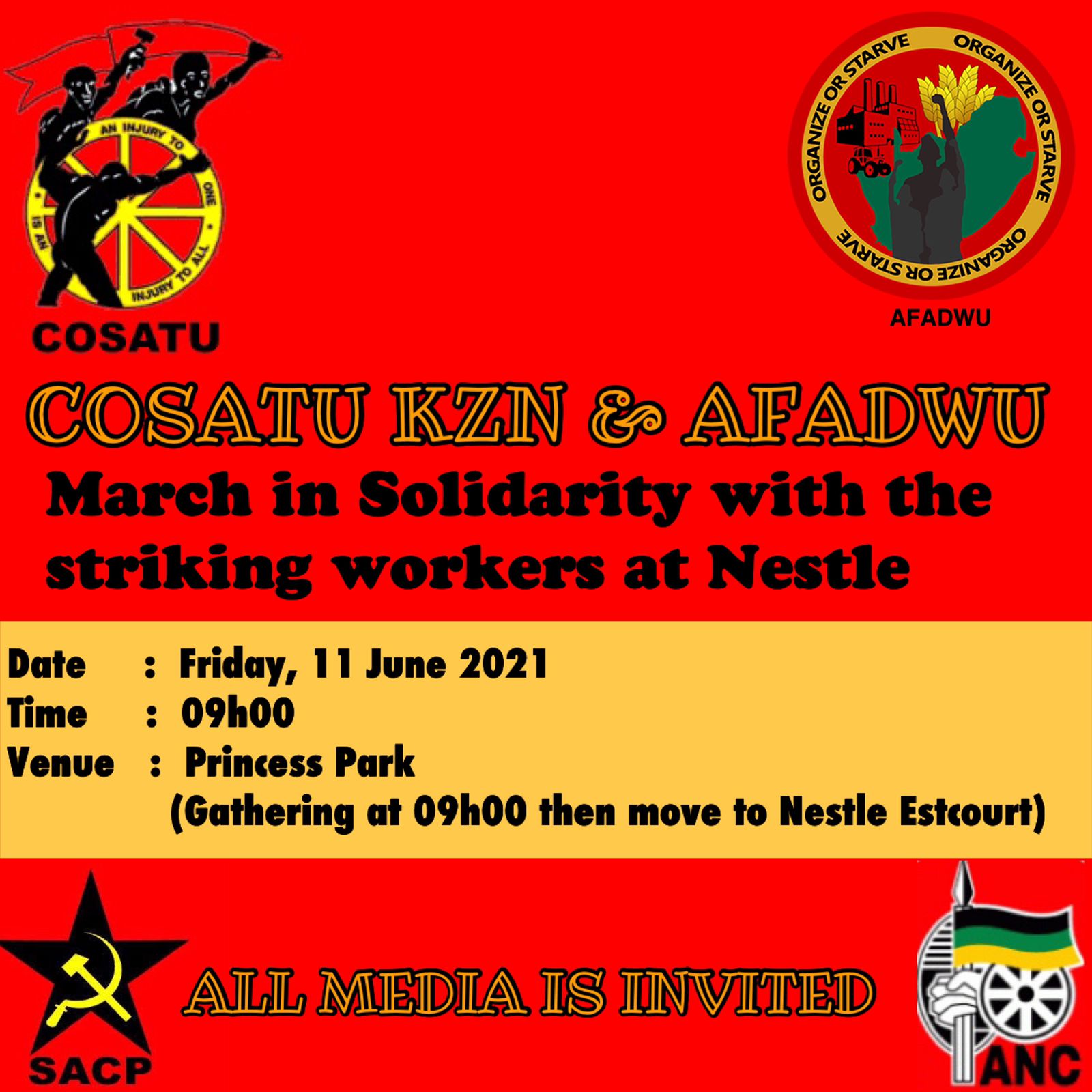 AFADWU MEDIA STATEMENT COSATU AND AFADWU MARCH TO NESTLE SA-ESTCOURT ...
